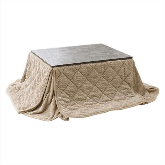 北海道・沖縄・離島配送不可 代引不可 こたつ＋うす掛け布団 2点セット グレー/グレージュ HAGIHARA CARTES7560MGY+POKASF7560-GG