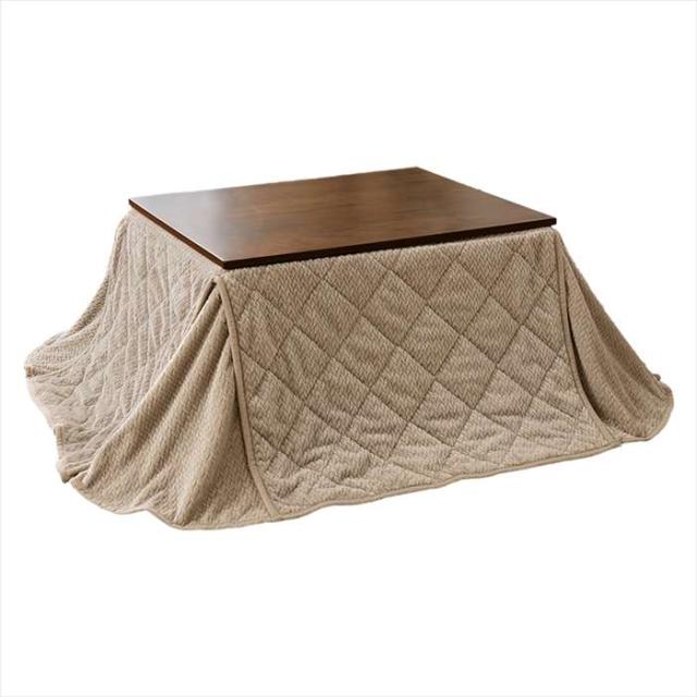 北海道・沖縄・離島配送不可 代引不可 こたつ＋うす掛け布団 2点セット ダークブラウン/グレージュ HAGIHARA ARTENA7560+POKASF7560-GG