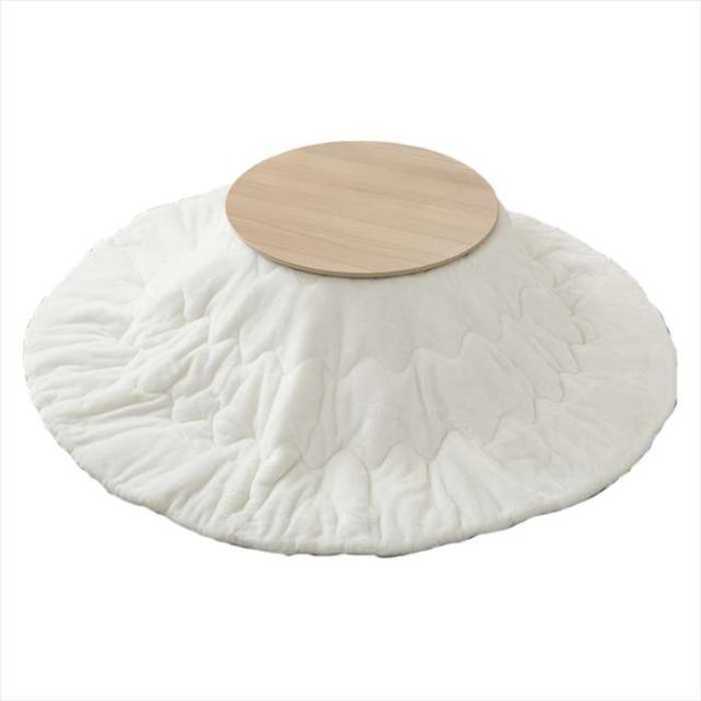 北海道・沖縄・離島配送不可 代引不可 こたつ＋うす掛け布団 2点セット ライトナチュラル/ホワイト HAGIHARA BURANA68LN+merengeKF190R-WH