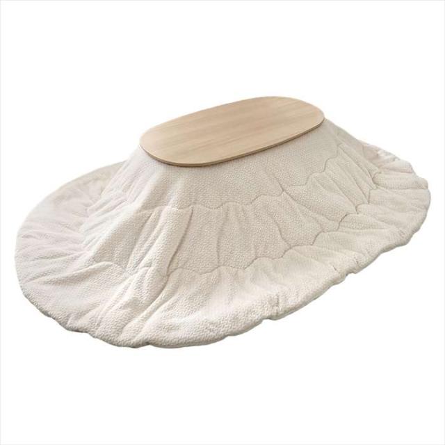 北海道・沖縄・離島配送不可 代引不可 こたつ＋うす掛け布団 2点セット ライトナチュラル/アイボリー HAGIHARA CARMINA950LN+POKAUF950-IV