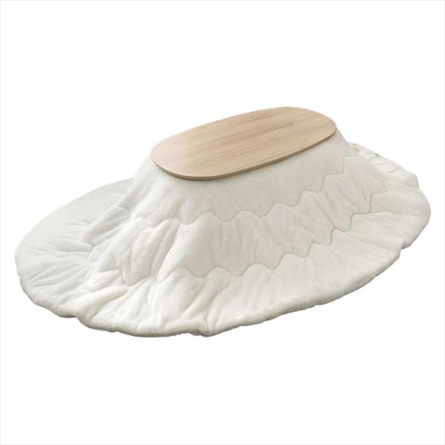 北海道・沖縄・離島配送不可 代引不可 こたつ＋うす掛け布団 2点セット ライトナチュラル/ホワイト HAGIHARA CARMINA950LN+merengeKF2117-WH