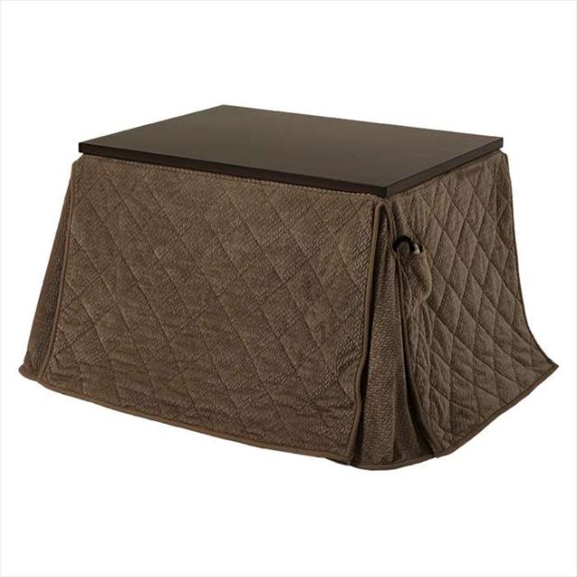 北海道・沖縄・離島配送不可 代引不可 ダイニングコタツ＋うす掛け布団 2点セット ダークブラウン/ブラウン HAGIHARA KOT-7311DBR-105+POKAFH105BR