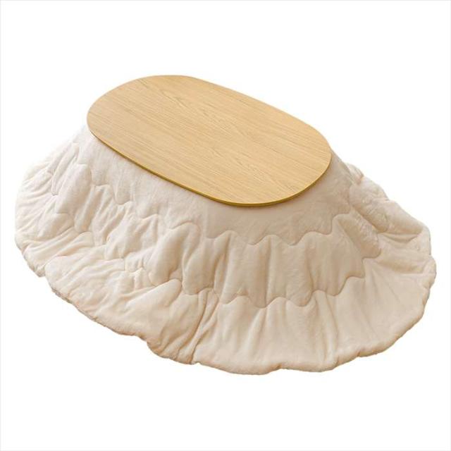 北海道・沖縄・離島配送不可 代引不可 こたつ＋うす掛け布団 2点セット ナチュラル/アイボリー HAGIHARA AURORA100NA+merengeKF2117-IV