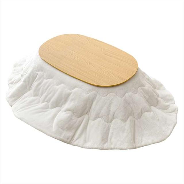 北海道・沖縄・離島配送不可 代引不可 こたつ＋うす掛け布団 2点セット ナチュラル/ホワイト HAGIHARA AURORA100NA+merengeKF2117-WH