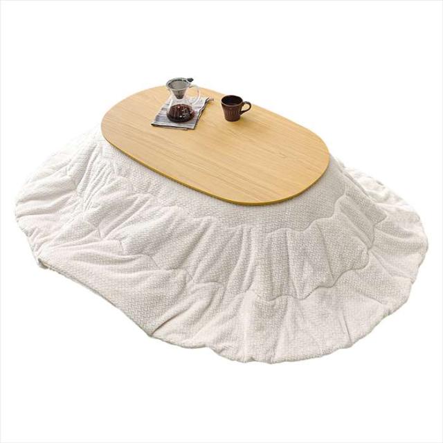 北海道・沖縄・離島配送不可 代引不可 こたつ＋うす掛け布団 2点セット ナチュラル/アイボリー HAGIHARA AURORA100NA+POKAUF950-IV