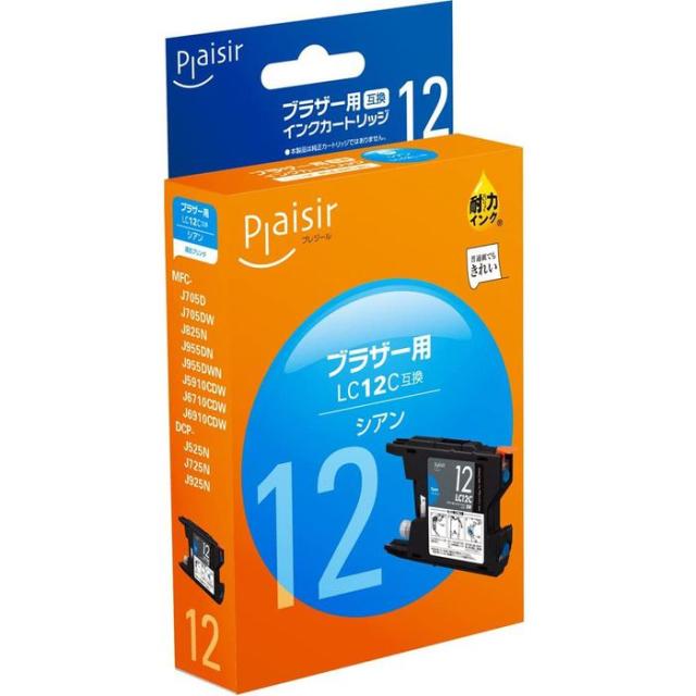 代引不可 BROTHER ブラザー 互換インクカートリッジ LC12C対応 シアン プレジール PLE-BR12Cの通販はau PAY マーケット - やるCAN | au PAY マーケット ...