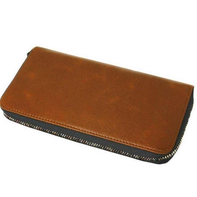 ジョンハリソン 長財布 メンズ 牛革 ビンテージ感 ラウンドファスナー付 大容量 高級 ブランド ブラウン J.HARRISON JWT-018TBR