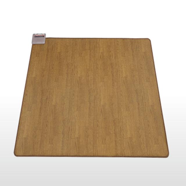 ホットカーペット 2畳用 木目フローリングタイプ 175cm×175cm 500W フローリング ダニ退治 暖房面積切替 撥水仕様 木目調ライトブラウン テクノス TWM-2000M