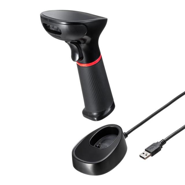 即納 代引不可 ワイヤレス2次元バーコードリーダー（2.4GHzワイヤレス） サンワサプライ BCR-WL2D1BK