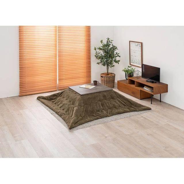 北海道・沖縄・離島配送不可 代引不可 うす掛けこたつ布団 ビケ7560 アルミシート入り 保温 195×180cm カーキ HAGIHARA 2090928300