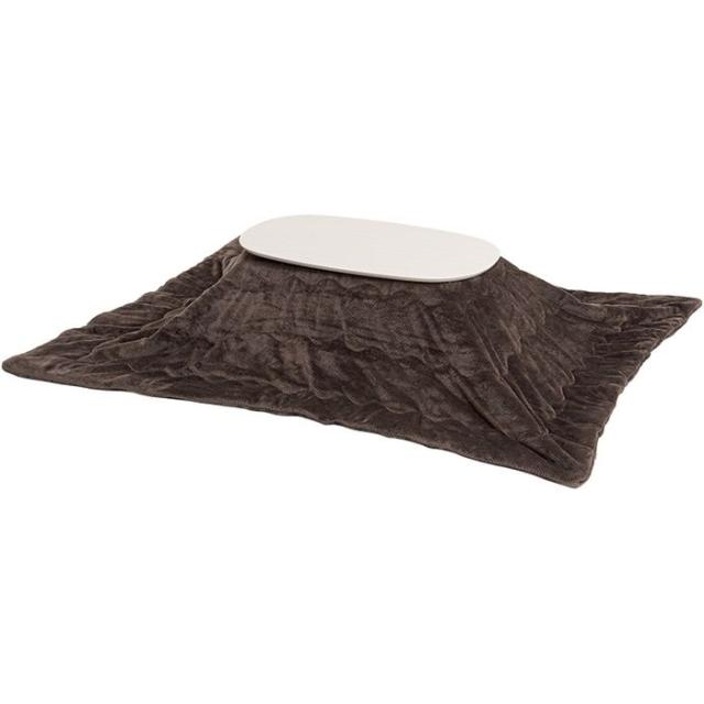 北海道・沖縄・離島配送不可 代引不可 こたつ＋うす掛け布団 2点セット カルミナビケ 一式 コンパクト 一人暮らし 幅90×奥行50 ホワイトウォッシュ/ブラウン HAGIHARA 2090936700