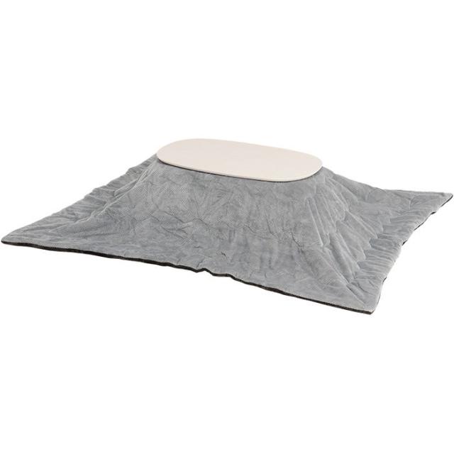 北海道・沖縄・離島配送不可 代引不可 こたつ＋うす掛け布団 2点セット カルミナビケ 一式 コンパクト 一人暮らし 幅90×奥行50 ホワイトウォッシュ/グレー HAGIHARA 2090936800