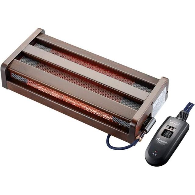 メトロ電気工業 フットヒーター 1灯式 手元電子コントローラー式 5時間切タイマー付 クリーンポケット付 木枠 メトロ MFH-181ET-DA