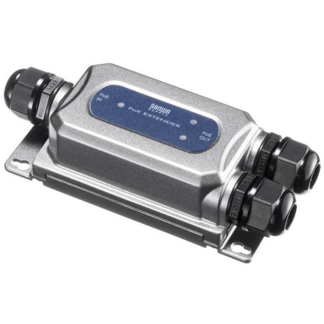 即納 代引不可 PoEエクステンダー 防水対応・2分配出力 産業用 業務用 ケーブル 配線 サンワサプライ LAN-EXPOE3