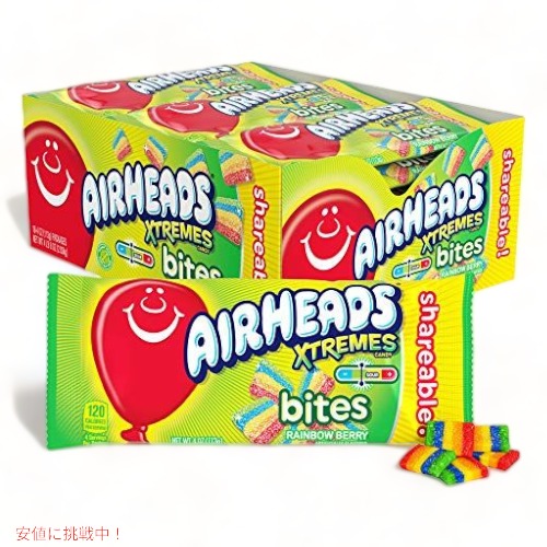 Airheads キャンディバー　Rainbow Berry, Non Melting, Bulk Party Bag, 4 oz (Pack of 18)
