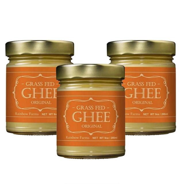 【送料無料お得な3個セット】Ghee ギーバター266g  グラスフェッド ギーバター ギーオイル Grass-Fed Ghee Butter  レインボーファームズ