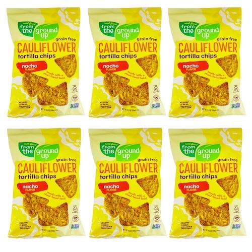 [6袋セット] From the Ground Up Cauliflower Tortilla Chips Nacho - 4.5 oz. / フロムザグラウンドアップ カリフラワー トルティーヤチップス [ナチョ] 128g