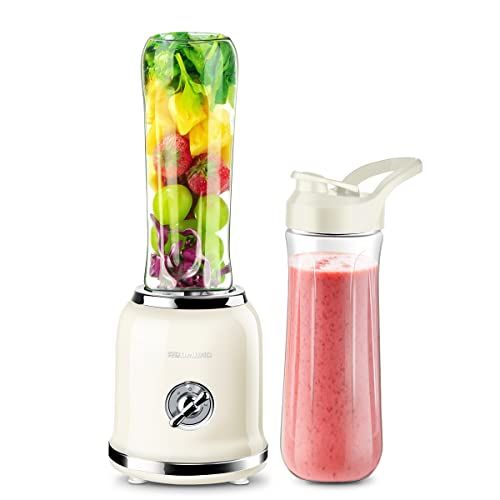 REDMOND パーソナルブレンダー、2本のポータブルボトル2スピードコントロールとパルス機能6ステンレス鋼ブレード、BPAフリー（クリーム）