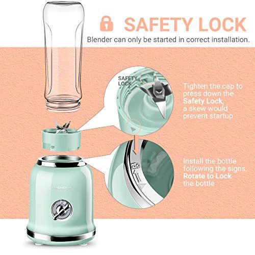 REDMOND パーソナルブレンダー、ポータブルボトル2個、速度制御と