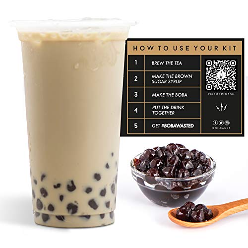 マンチボックス DIYボバティーキットタピオカパールとクラシックブラックボバミルクティー  5人前 マンチボックス DIYボバティーキットタピオカパールとクラシック