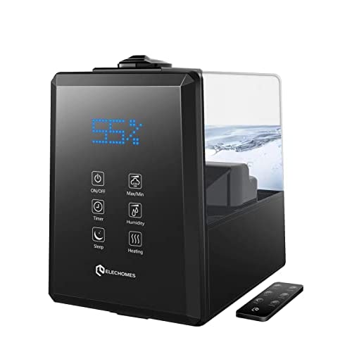 エレホームズ 加湿器 寝室用 (6L) 超静音温冷ミスト加湿器 UC5501 ブラック