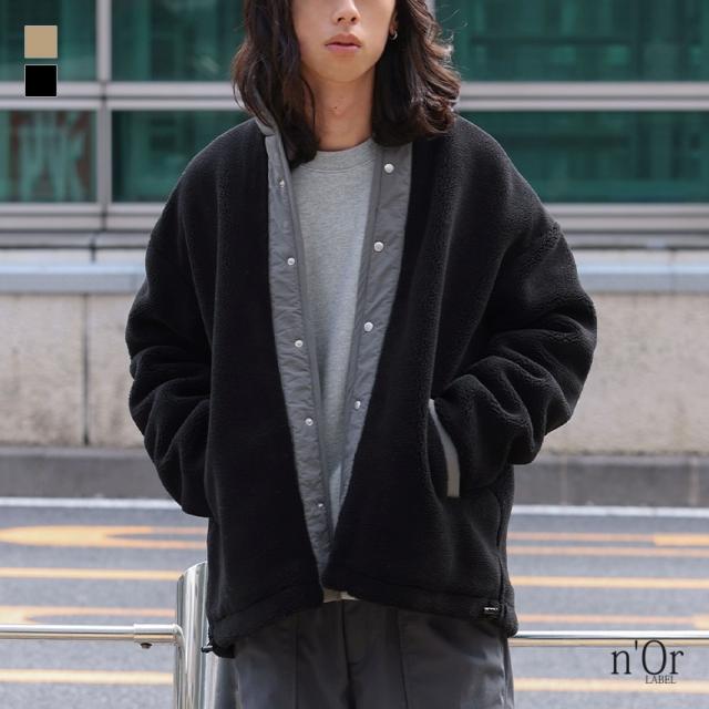 【送料無料】『スタンドカラーボアジャケット』【メール便不可】【60】[ジャケット ボア メンズ アウター ライトアウター 羽織 ブルゾン 長袖 スタンドカラー 裏地付き ドロスト セットアップ]