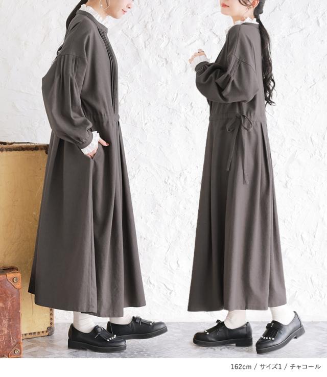 送料無料】『ピンタックリネン混ワンピース』【メール便不可】【30