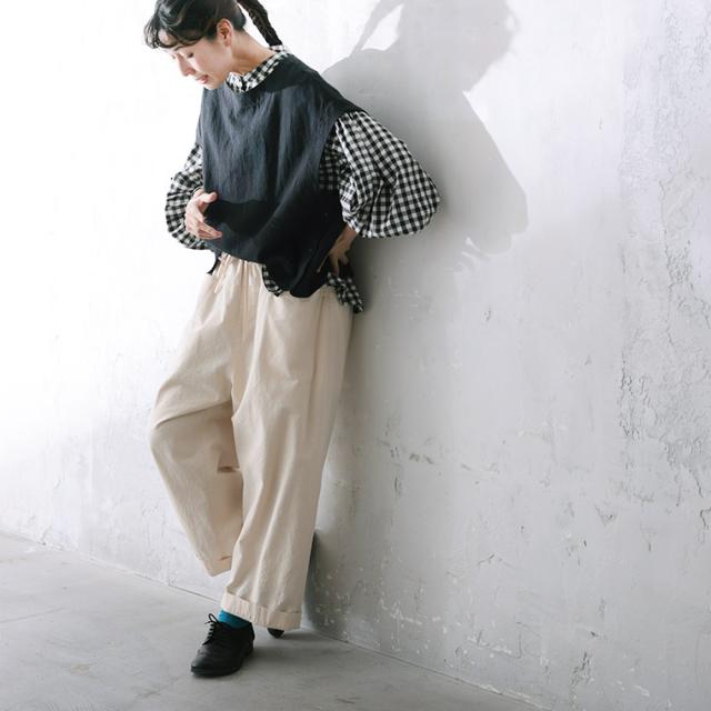 バニラなパンツ レディース テーパードパンツ ワイドパンツ ロング 綿