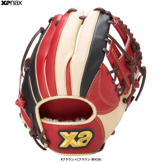 【右投げのみ】XANAX（ザナックス）軟式用グラブ トラスト カラフルライン 内野手用（BRG25NA1C）野球 グローブ セカンド ショート 右投げ 一般用