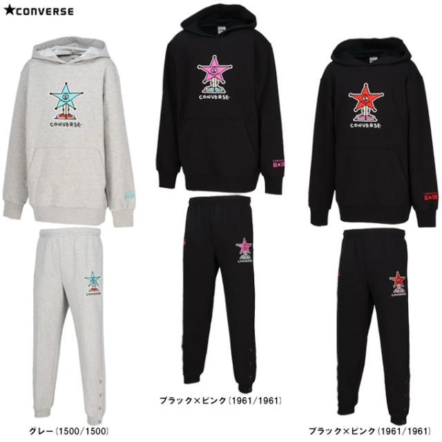 CONVERSE（コンバース）Jr.スウェットパーカー パンツ 上下セット（CB452251/CB452252）バスケットボール ミニバス フードあり ジュニア