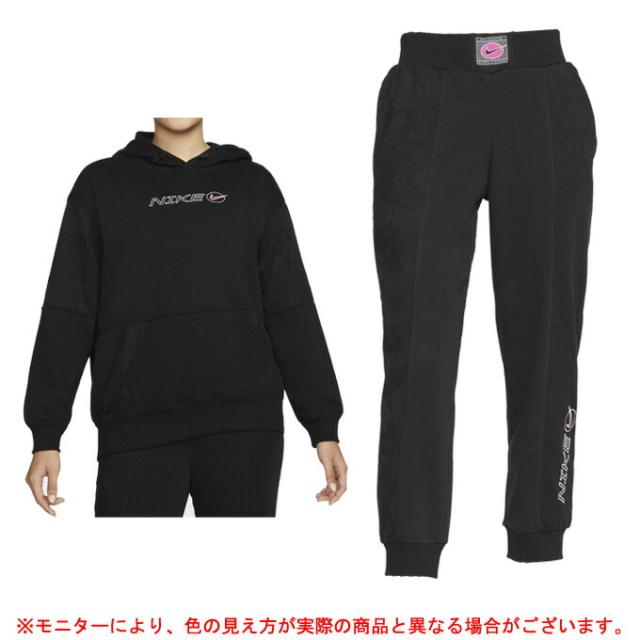NIKE（ナイキ）フリース OS プルオーバー L/S フーディ パンツ 上下セット（DM6304/DM6298）トレーニング フード付き ウェア スウェット レディース