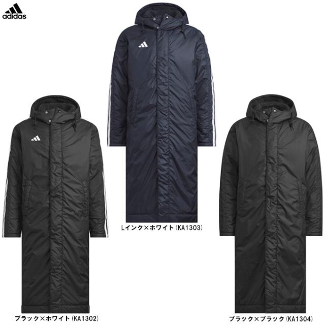 adidas（アディダス）スリーストライプス ルーズフィット ロング ボアコート（BW566）ロングコート ベンチコート フード付き メンズ