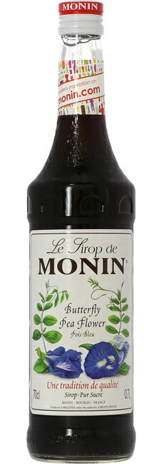 ギフト プレゼント クリスマス 父の日 家飲み カクテル・菓子に モナン バタフライピーシロップ 700ml瓶 4本 原産国マレーシア 輸入者 日仏貿易 送料無料