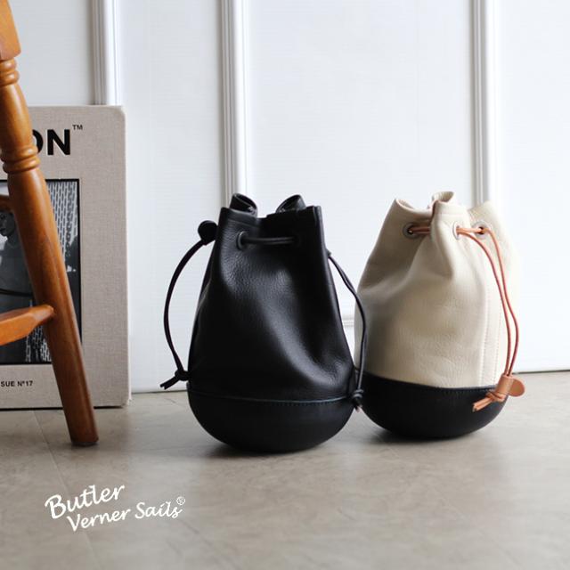 Butler Verner Sails バトラーバーナーセイルズ モールドレザー巾着 ALLレザーショルダー(巾着バッグ 革 巾着 レディース 日本製 本革 おしゃれ バッグ 巾着ポーチ) 1-2W