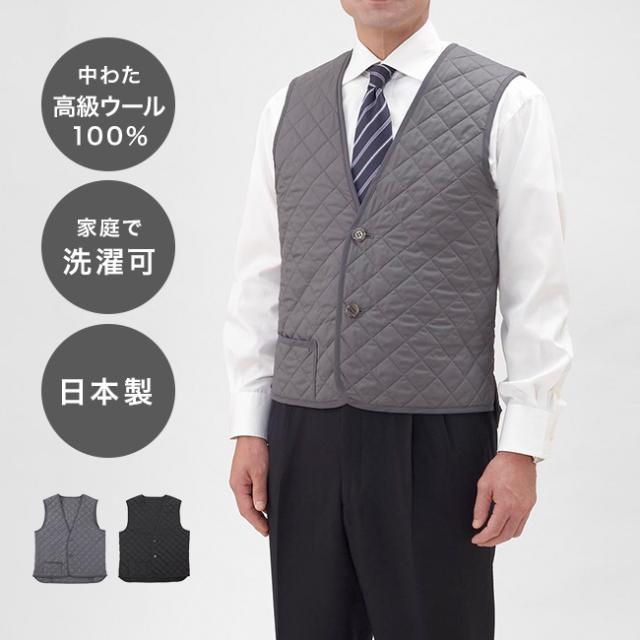 メリノン 薄くて軽くてあったかいインナーベスト 紳士用(インナーベスト 冬用 メンズ 男性 軽い 薄手 ダウン ジャケット スーツ 下 オフィス 通勤 出勤 作業着 防寒 冷え 寒さ 対策 冬 冷え対策) 1-2W