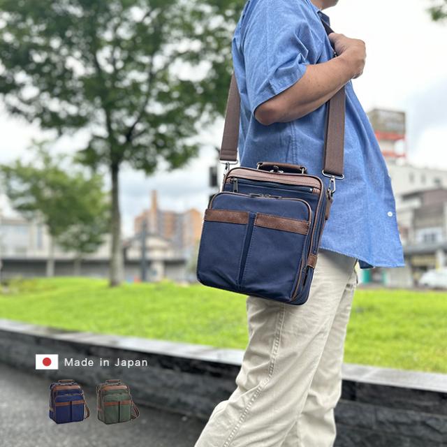 BLAZER CLUB ブレザークラブ 帆布 BOXショルダーバッグ 33784(帆布ショルダーバッグ 日本製 メンズ 斜めがけバッグ 斜め掛けバッグ 斜め掛けショルダーバッグ 肩掛けバッグ ショルダーバッグ 撥水 帆布バッグ)