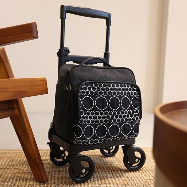 ドットエンブロイダリー ミニスクエア 横押カート(買い物カート 買い物 カート キャリー バッグ キャリーカート)