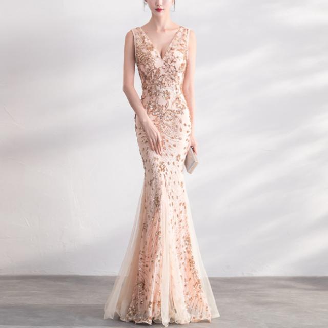 ワンピース ドレス パーティードレス 可愛い エレガント マキシ ロング 結婚式 二次会 イブニング  披露宴 結婚式 発表会