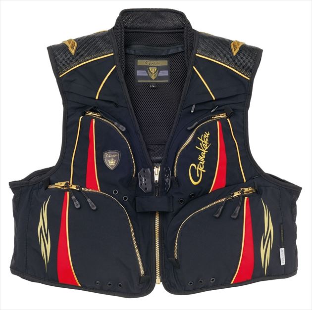 がまかつ フィッシングベスト GM2324 ゴアテックスインフィニアムTMウィンドストッパー(R) ショートメッシュベスト ブラック LL