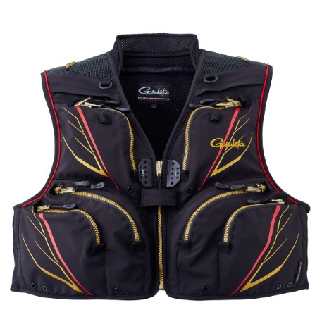 がまかつ フィッシングベスト GM2328 ショートハーフメッシュベスト ブラック L