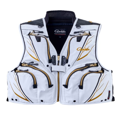 がまかつ フィッシングベスト GM2328 ショートハーフメッシュベスト ホワイト LL