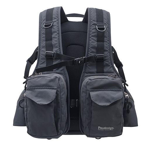 パズデザイン フィッシングベスト アクティブパックベスト チャコール F