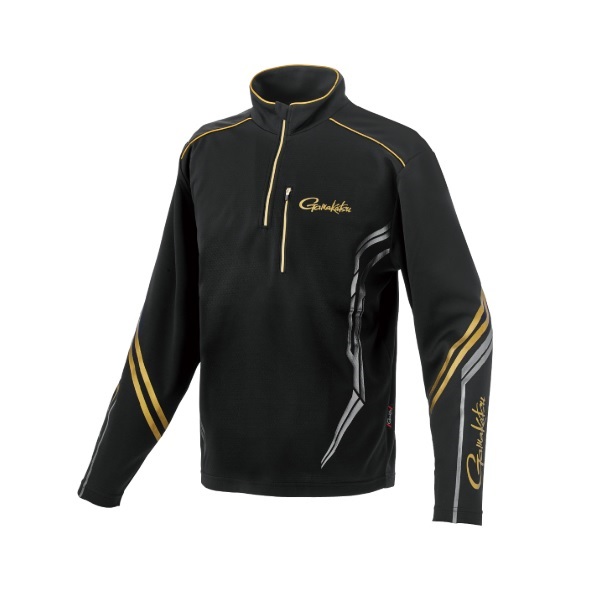 がまかつ ウェア GM3778 UDジップシャツ ブラック/ゴールド L