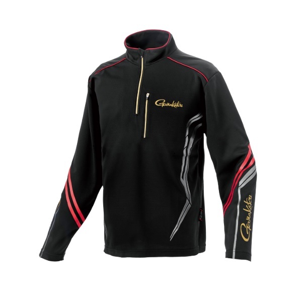 がまかつ ウェア GM3778 UDジップシャツ ブラック/レッド L