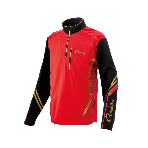 がまかつ ウェア GM3778 UDジップシャツ レッド LL