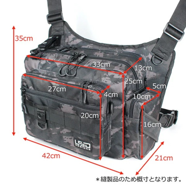 LSD タックルバッグ ワンショットサイドダブル   ブラック LSD タックルバッグ ワンショットサイドダブル ブラック