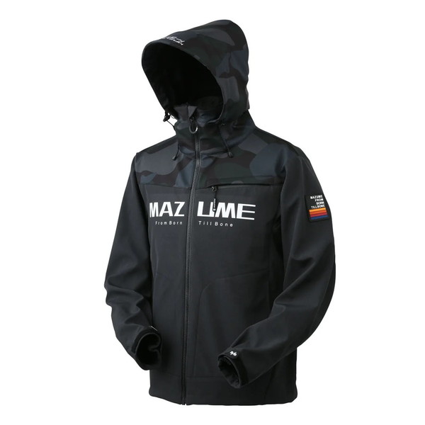オレンジブルー 防寒服アウター MZFW-876 mazume ウインドカットジャケット ダブルトーン インクブラック×カモ 3L
