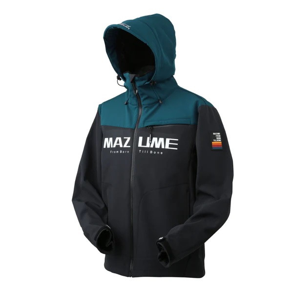 オレンジブルー 防寒服アウター MZFW-876 mazume ウインドカットジャケット ダブルトーン インクブラック×ダークターコイズ 3L