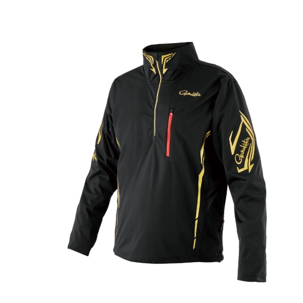 がまかつ ウェア GM3794 プルオーバージップシャツ ブラック×ゴールド M