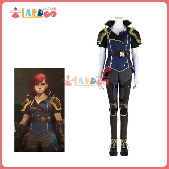 アーケイン シーズン2 Arcane ヴァイ-Vi コスチューム  コスプレ衣装/靴